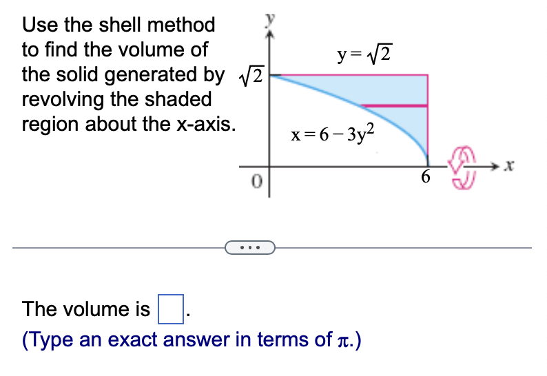 Solved Use the shell method to find the volume of the solid | Chegg.com