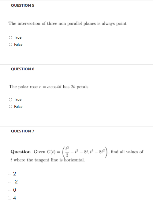 Solved QUESTION 5 The intersection of three non parallel | Chegg.com