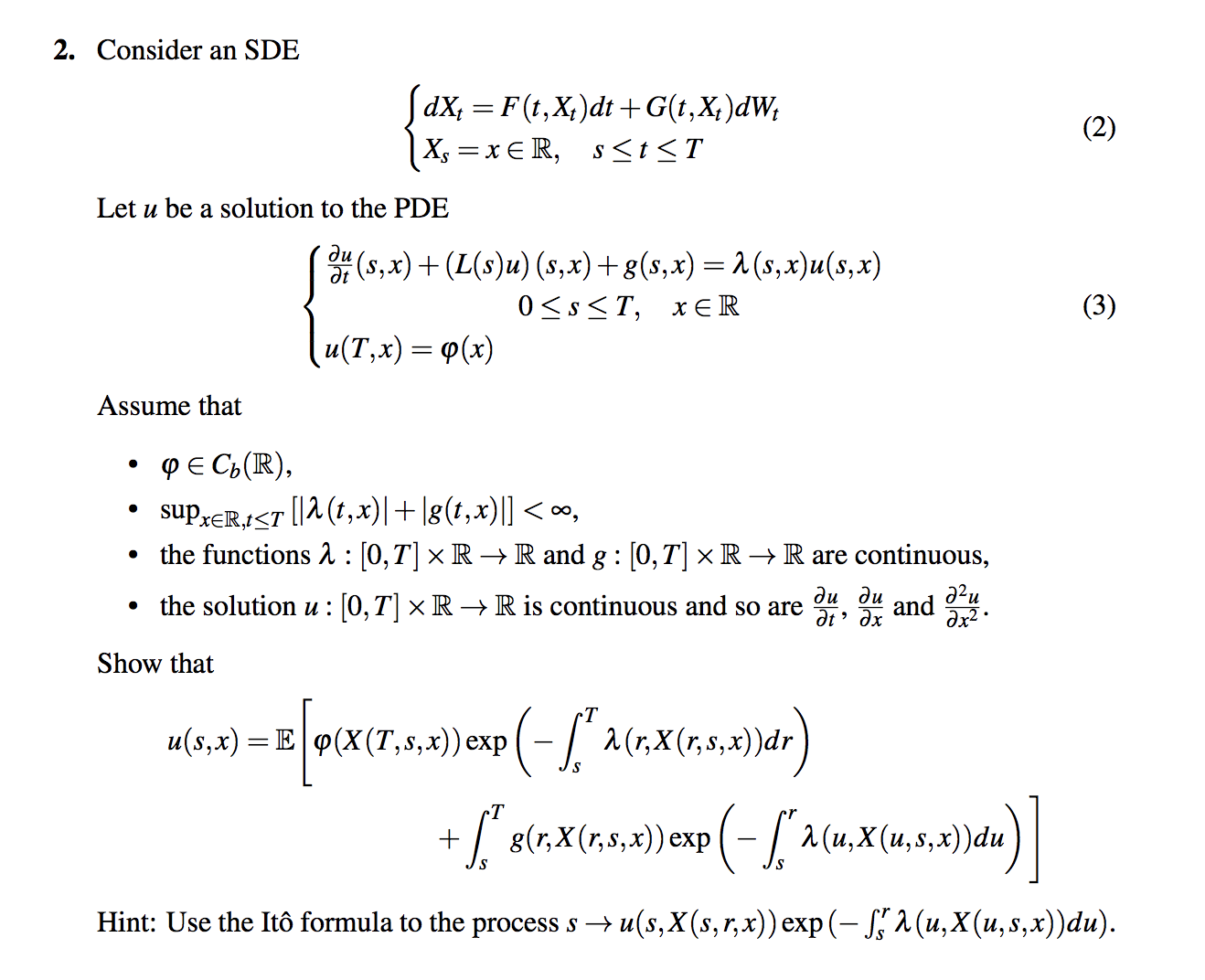 Solved 2. Consider an SDE | Chegg.com