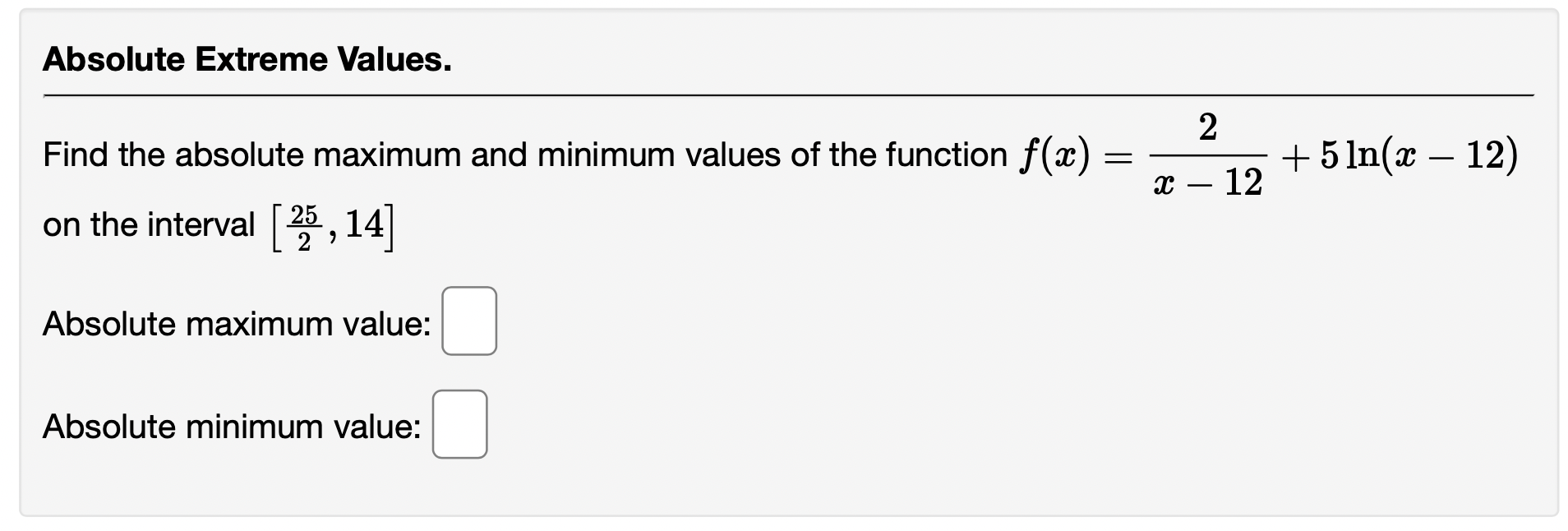 Solved Find the absolute maximum and minimum values of the | Chegg.com