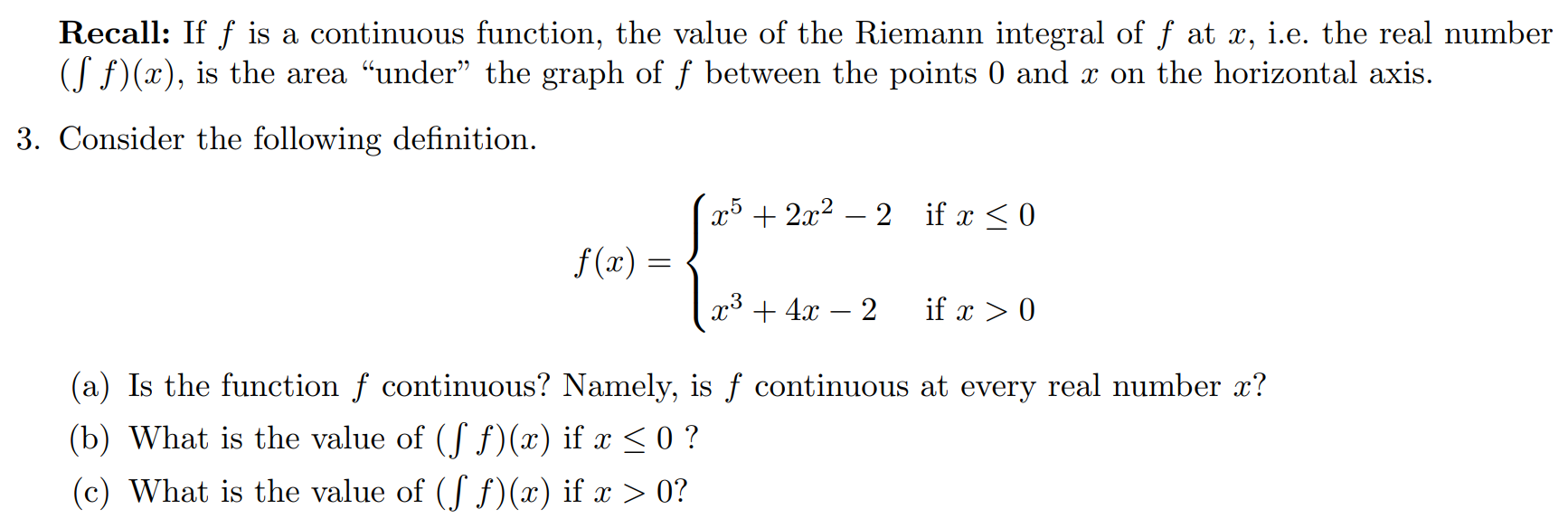 Solved Recall: If f is a continuous function, the value of | Chegg.com
