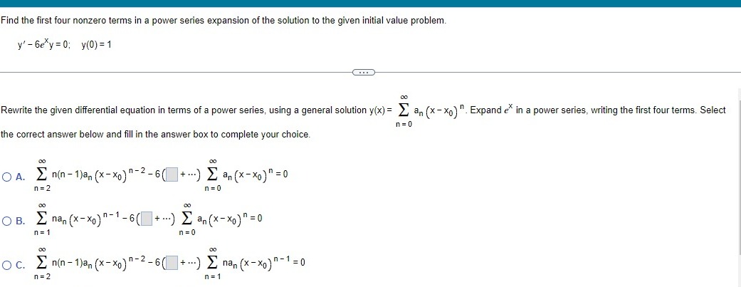 Solved Find the first four nonzero terms in a power series | Chegg.com