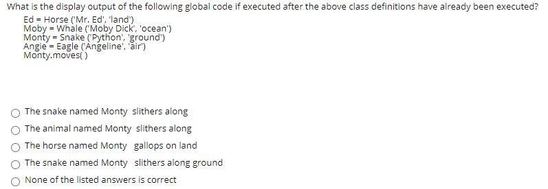 Solved QUESTION 10 Consider the following class definitions. | Chegg.com