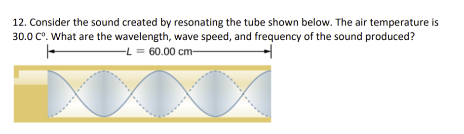 Solved 12. Consider the sound created by resonating the tube | Chegg.com