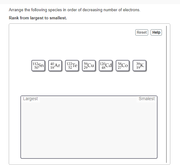 Solved Arrange the following species in order of decreasing | Chegg.com