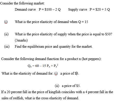 Solved Consider the following market: Demand curve P= | Chegg.com