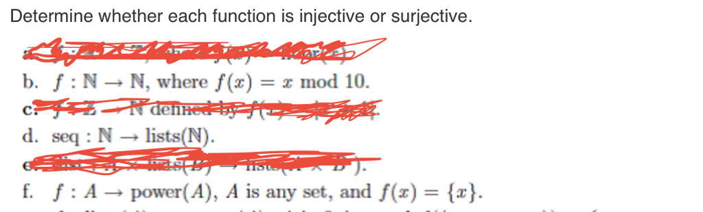Solved Determine whether each function is injective or | Chegg.com