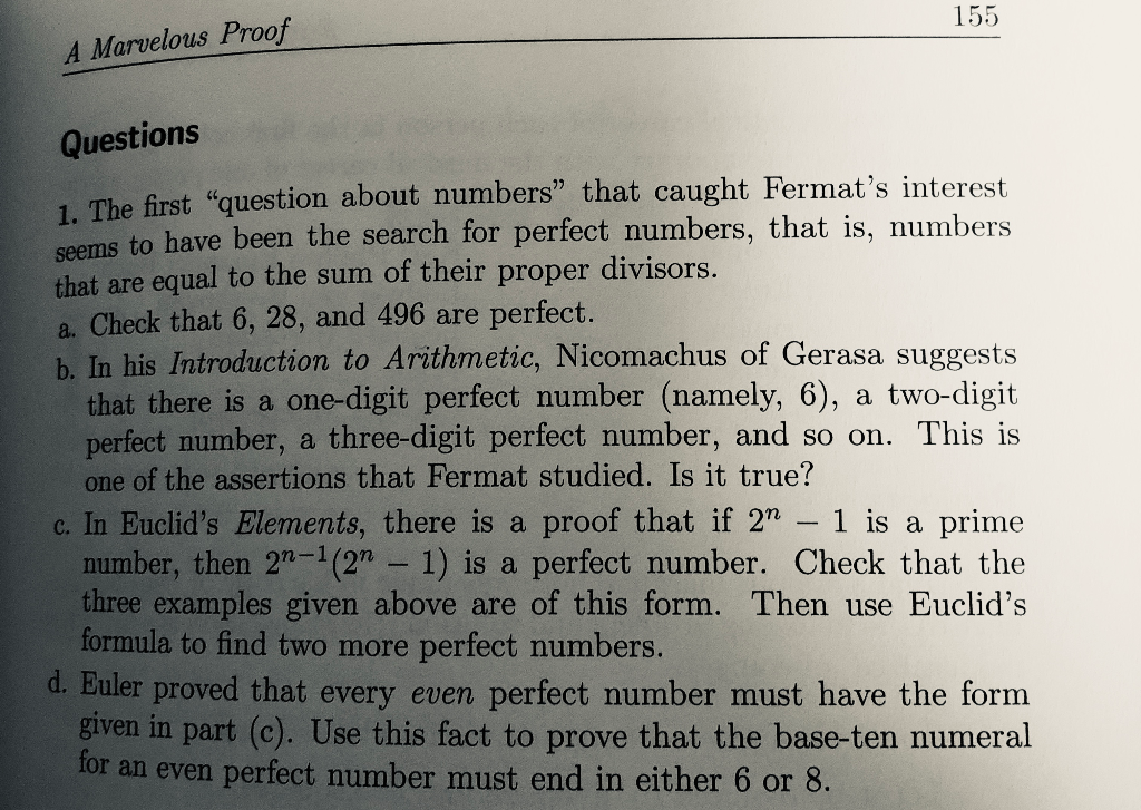 Solved 155 A Marvelous Proof Questions 1. The first | Chegg.com