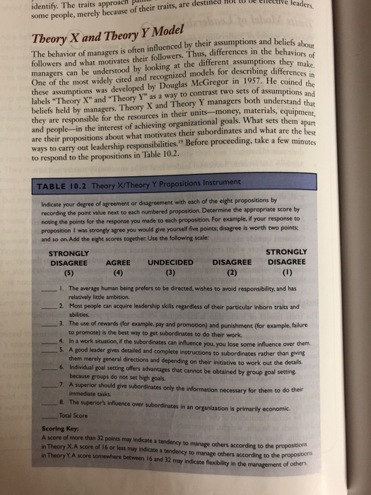 Solved Based on the Theory X/Theory Y model of leadership, | Chegg.com