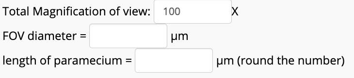 Solved Total Magnification of view: 100 х um FOV diameter | Chegg.com