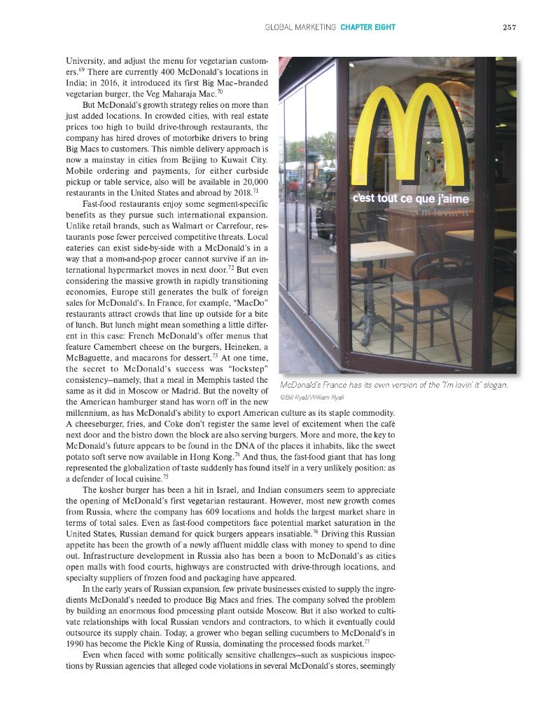 Solved Chapter Case Study connect MCDONALD'S-A GLOBAL GIANT | Chegg.com