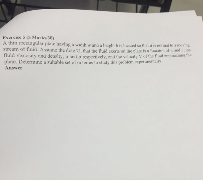 Solved Exercise 5 (5 Marks/30) A thin rectangular plate | Chegg.com