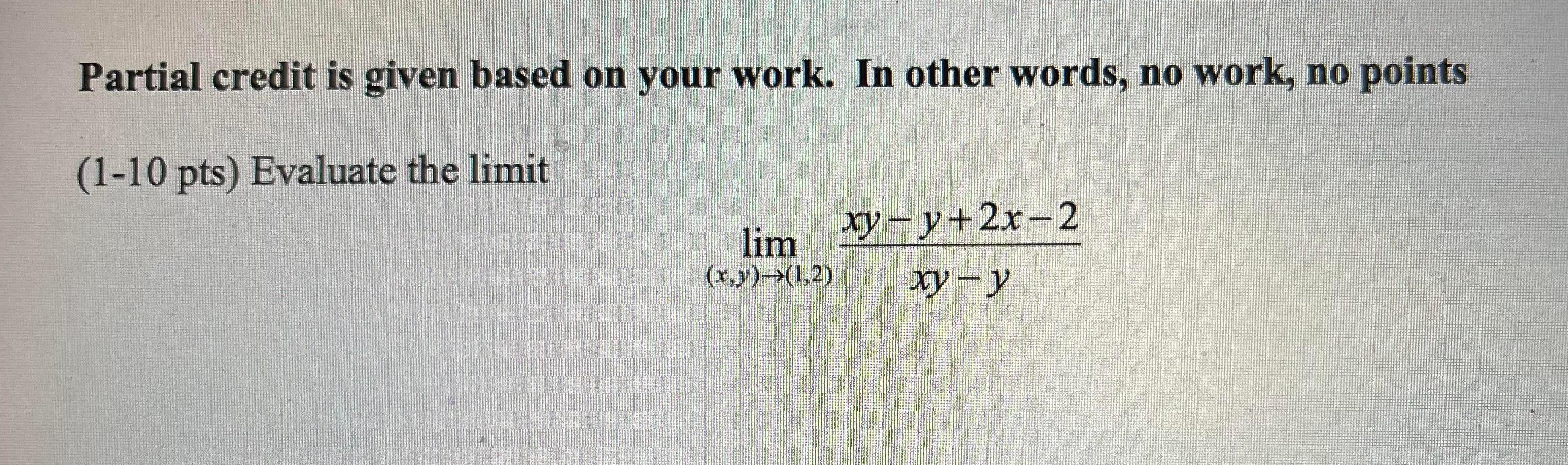 Solved Partial credit is given based on your work. In other | Chegg.com