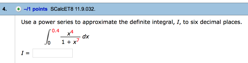 Solved 1. 1/2 points | Previous Answers SCalcET8 11.9.003.MI | Chegg.com