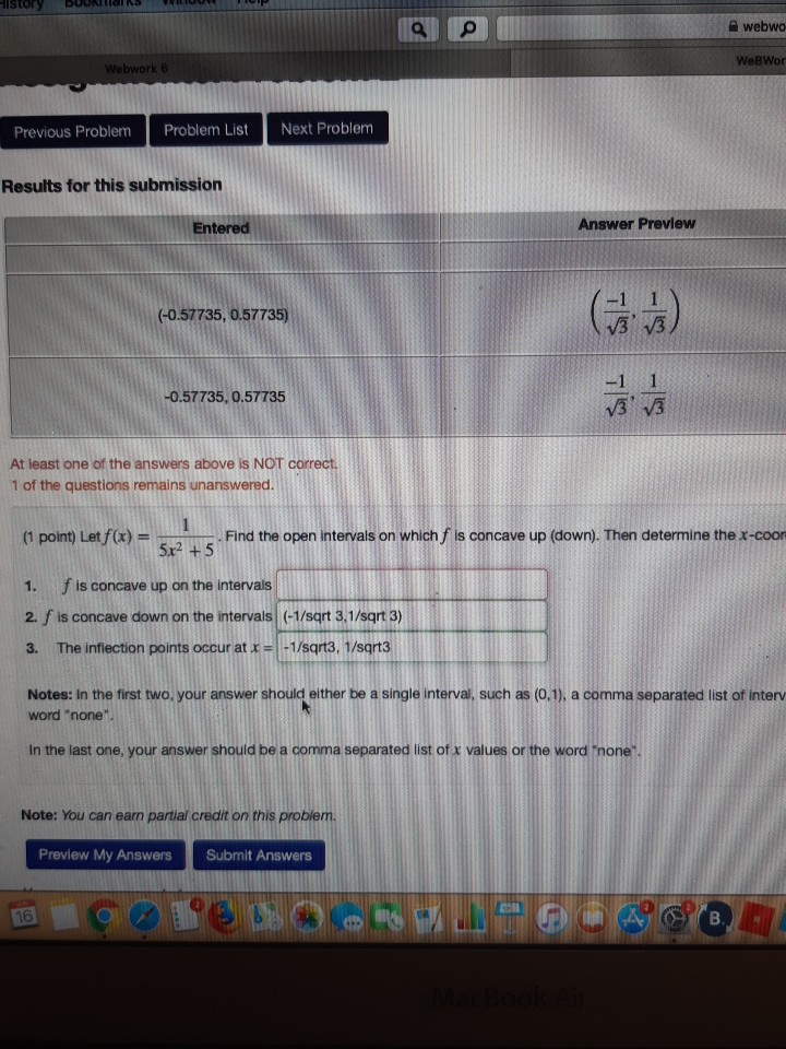 Solved webwo WeBWor Webwork 6 Next Problem Problem List | Chegg.com