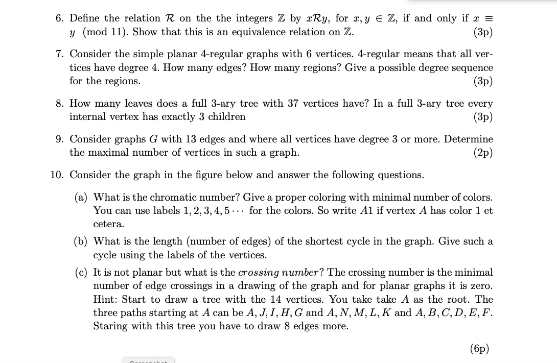 Solved 6 Define The Relation R On The The Integers Z By 