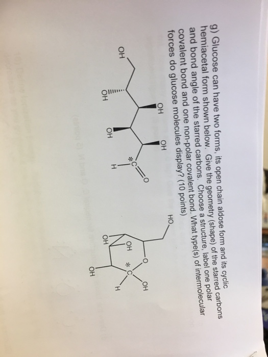 Solved Glucose can have two forms, its open chain aldose | Chegg.com