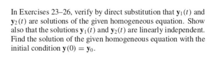 Solved In Exercises 23-26, verify by direct substitution | Chegg.com