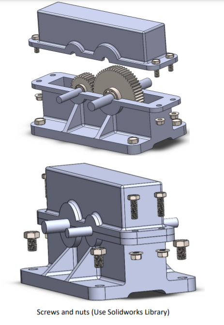 Solved Exploded view Bottom casing Upper casing Gears | Chegg.com