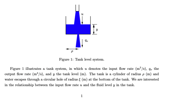 Solved Figure 1: Tank level system. Figure 1 illustrates a | Chegg.com