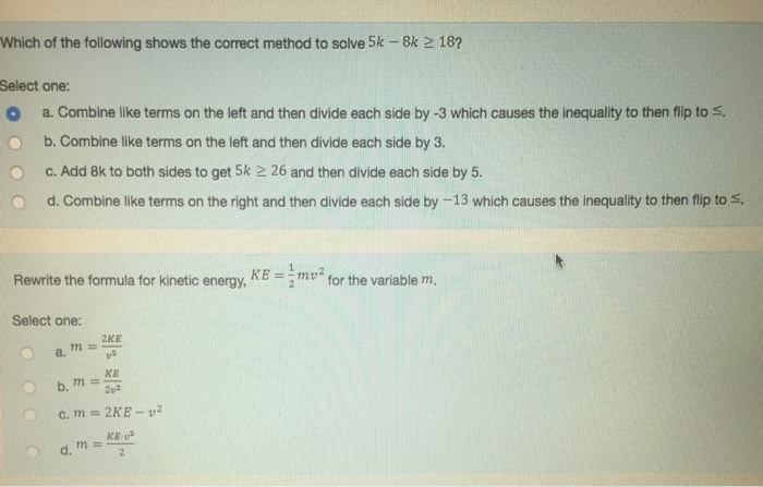 Solved Which of the following shows the correct method to | Chegg.com