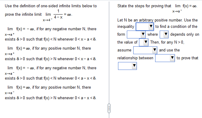 Solved Use the definition of one-sided infinite limits | Chegg.com