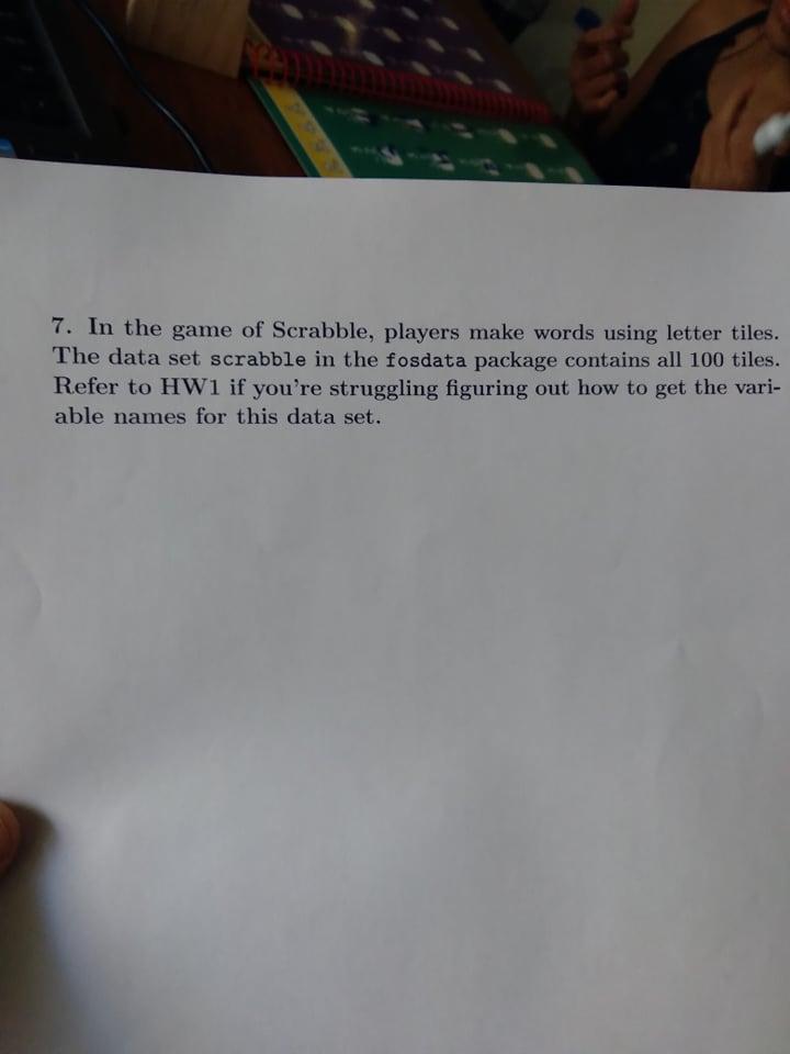 7. In the game of Scrabble, players make words using | Chegg.com
