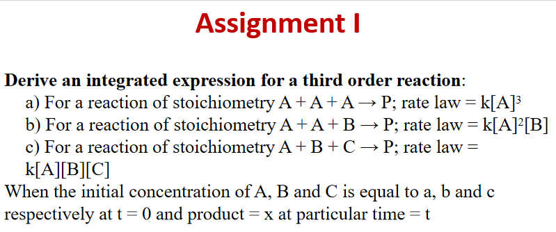 Solved Derive an integrated expression for a third order | Chegg.com
