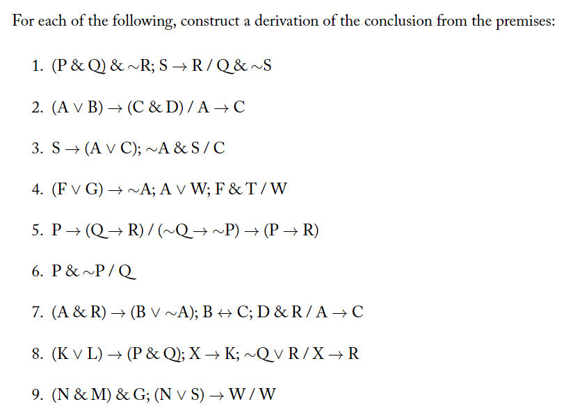 Solved For each of the following, construct a derivation of | Chegg.com