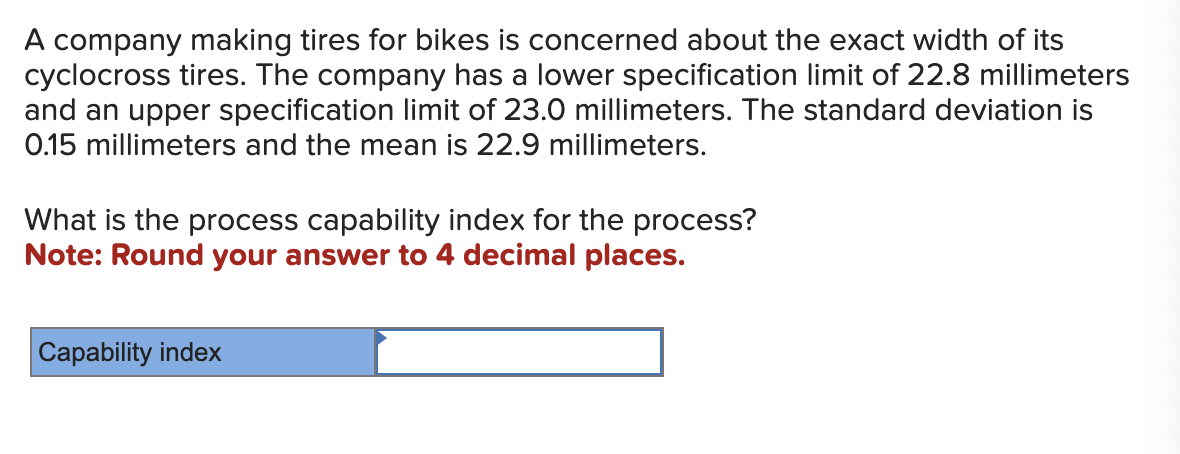 Solved A company making tires for bikes is concerned about | Chegg.com