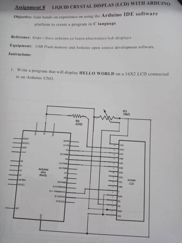 Solved Assignment 8 LIQUID CRYSTAL DISPLAS (LCD) WITH | Chegg.com