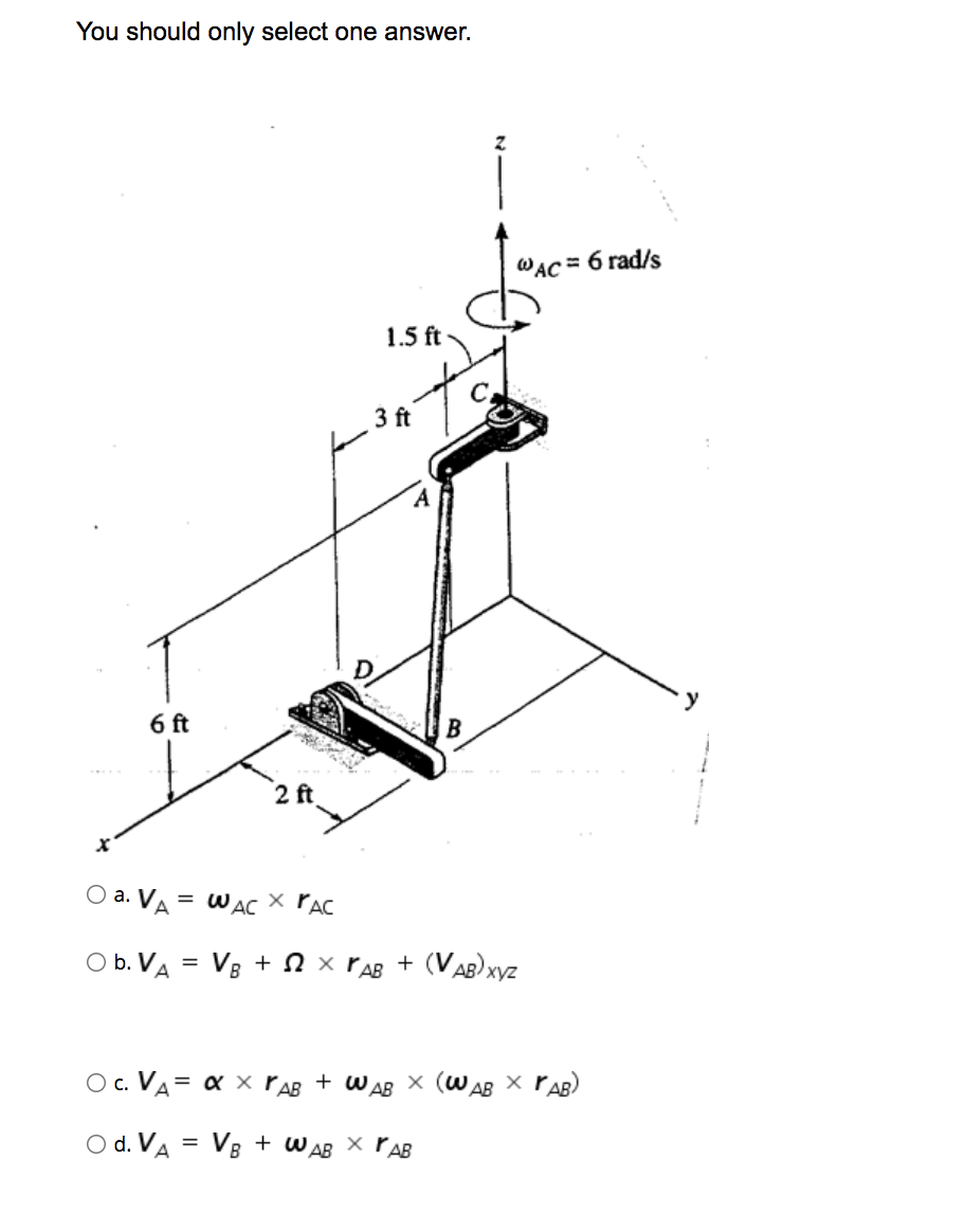 Solved As shown below rod AB is attached to the rotating arm | Chegg.com