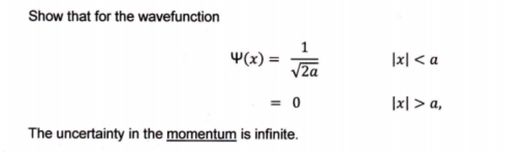 Solved Show that for the wavefunction (x)-2a lxl | Chegg.com