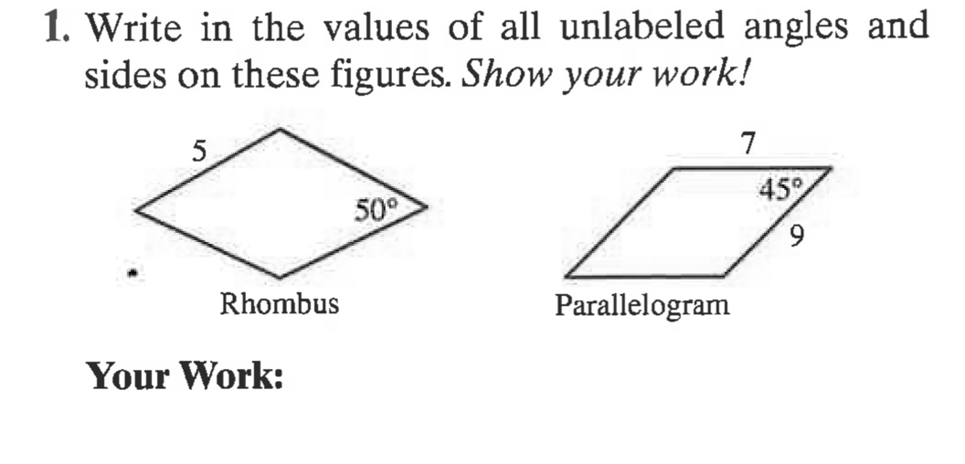 Solved 1. Write in the values of all unlabeled angles and | Chegg.com