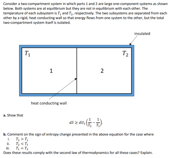 Solved Consider a two-compartment system in which parts 1 | Chegg.com