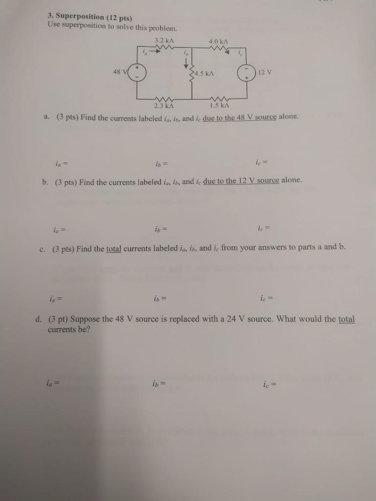 Solved 3. Superposition (12 pts) Use superposition to solve | Chegg.com Solved 3. Superposition (12 pts) Use superposition to solve | Chegg.com