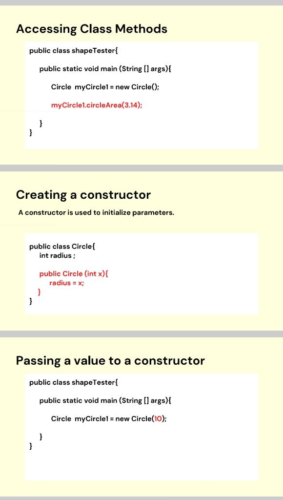 Solved Creating a Class public class Circle\{ int radius | Chegg.com