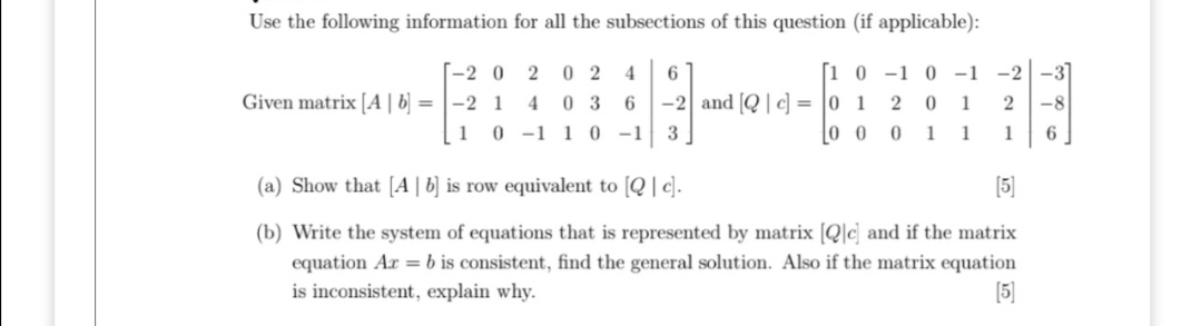 Use the following information for all the subsections | Chegg.com
