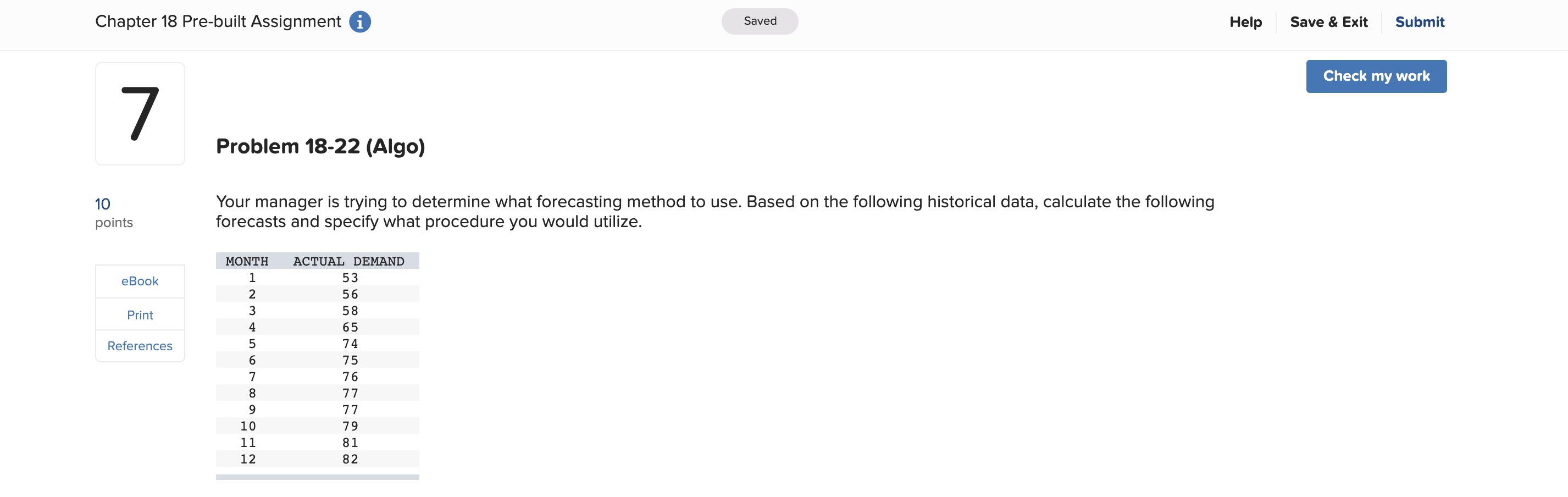 Solved a. Calculate the simple three-month moving average | Chegg.com