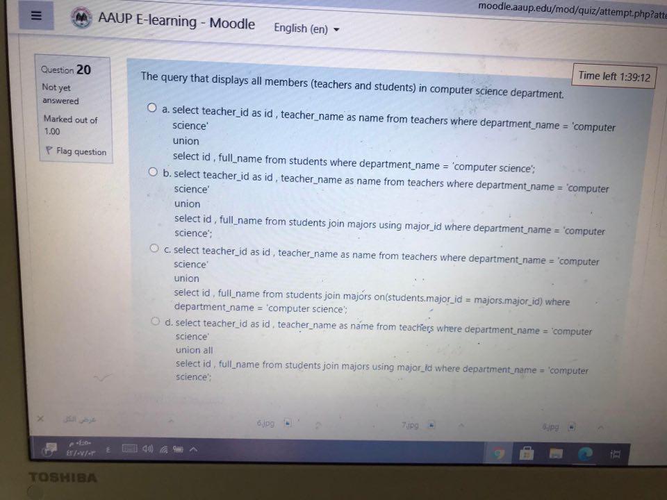 Solved moodle.aaup.edu/mod/quiz/attempt.php?atte MAAUP | Chegg.com