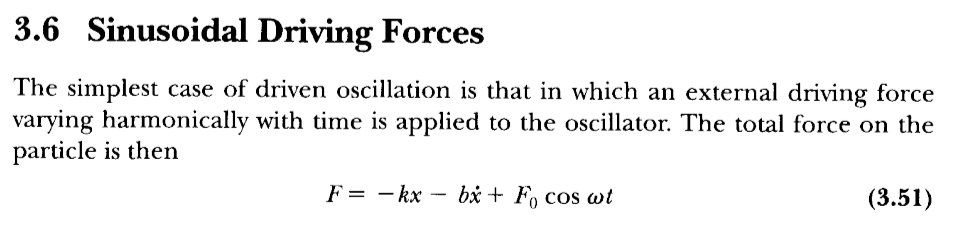 1. For the oscillating system with the sinusoidal | Chegg.com