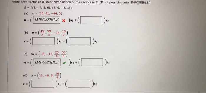 Solved Write each vector as a linear combination of the | Chegg.com
