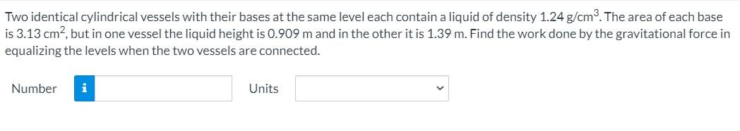 Solved Two identical cylindrical vessels with their bases at | Chegg.com
