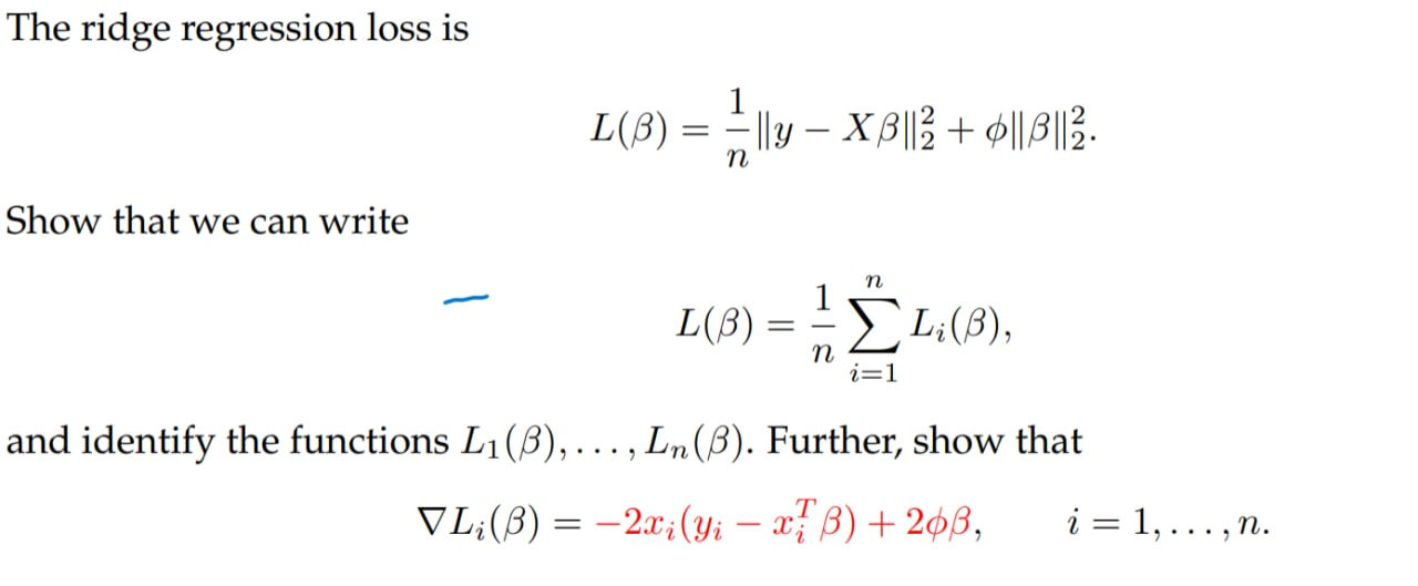 The ridge regression loss is 1 L(B) = ly – | Chegg.com