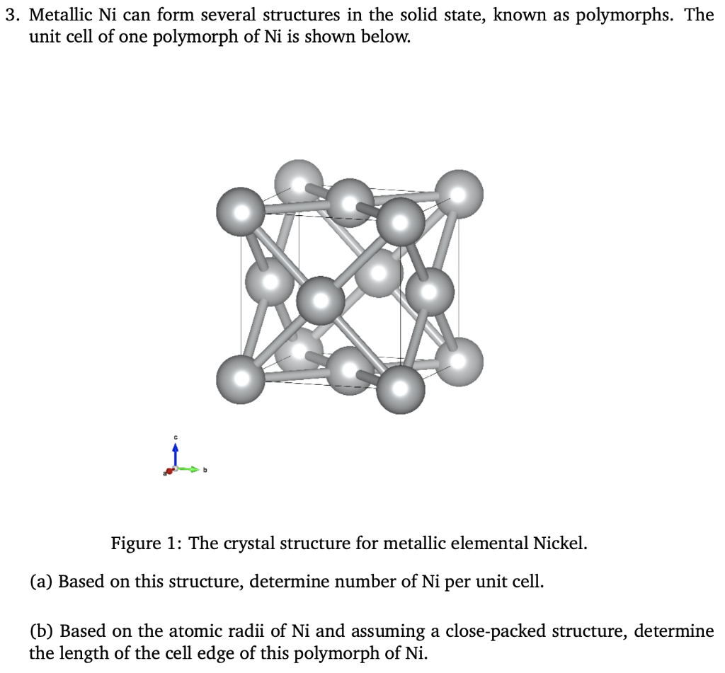 Solved 3. Metallic Ni can form several structures in the | Chegg.com