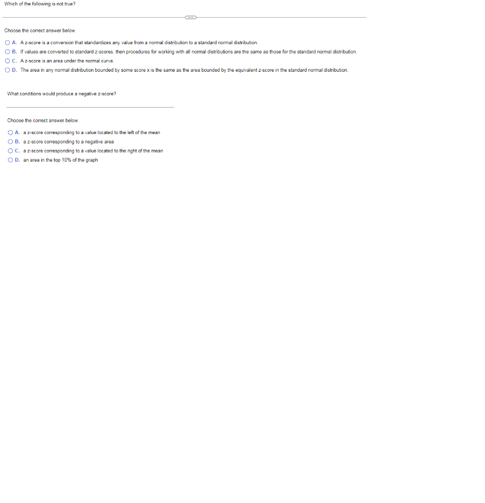 Solved Which of the following is not true? Choose the | Chegg.com