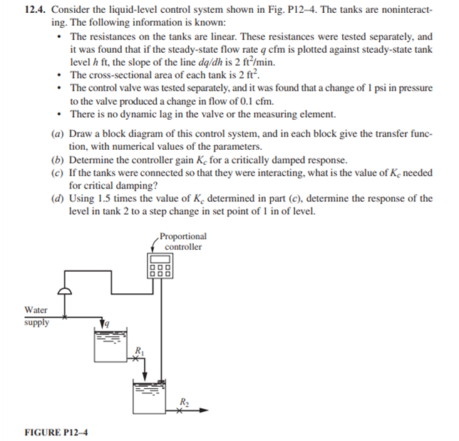Solved 12.4. Consider the liquid-level control system shown | Chegg.com
