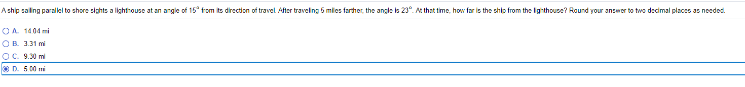 Solved A ship sailing parallel to shore sights a lighthouse | Chegg.com