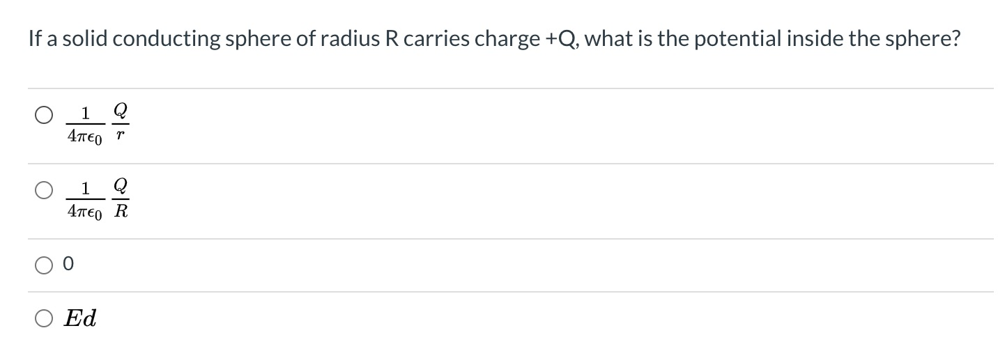 Solved If a solid conducting sphere of radius R carries | Chegg.com