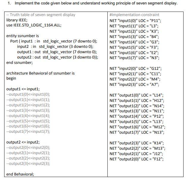 Solved 1. Implement the code given below and understand | Chegg.com